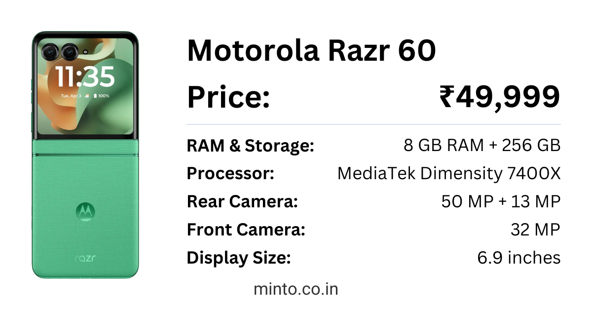 Motorola Razr 60 Latest Price in India & Full Specs - Minto