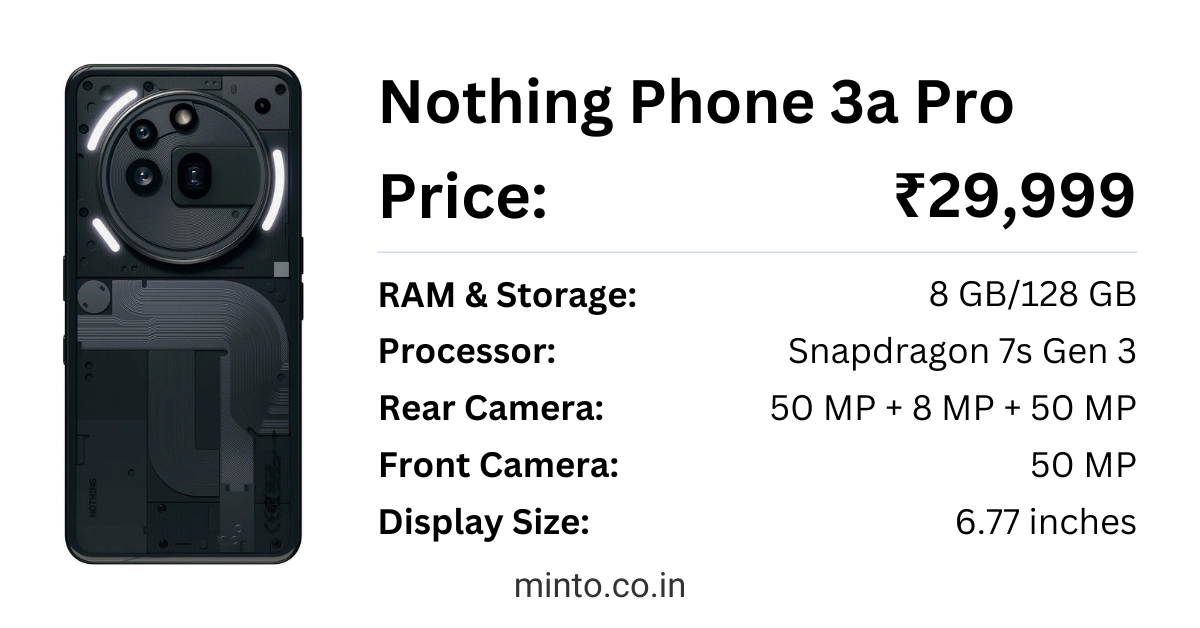 Nothing Phone 3a Pro Latest Price in India & Full Specs - Minto