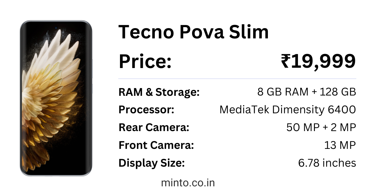 Tecno Pova Slim Latest Price in India & Full Specs - Minto