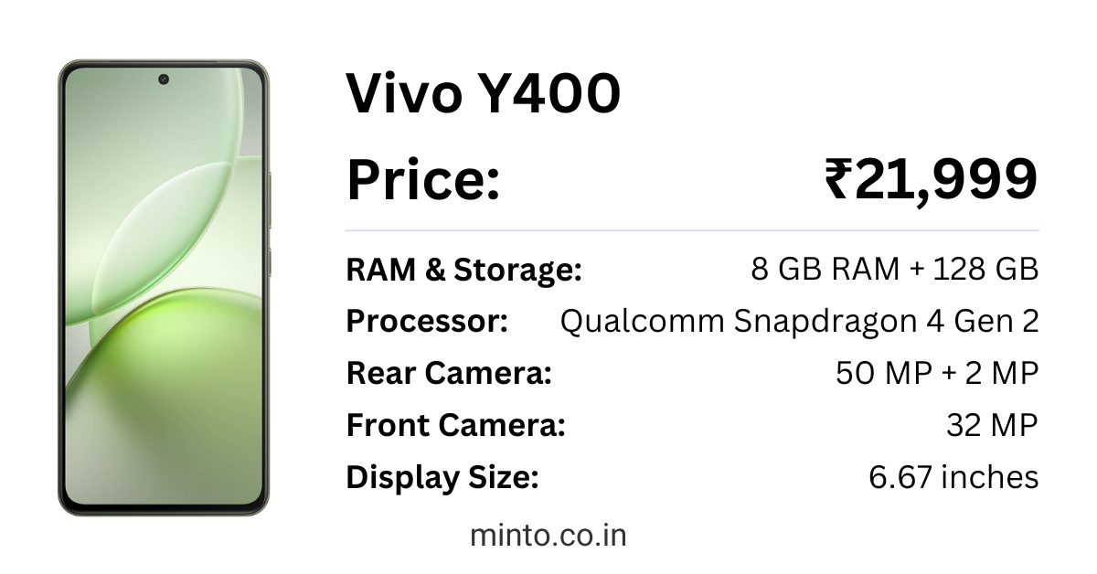 Vivo Y400 Latest Price in India & Full Specs - Minto